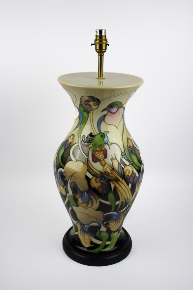 An impressive and rare large Moorcroft table lamp in the Fleur De Luce ...