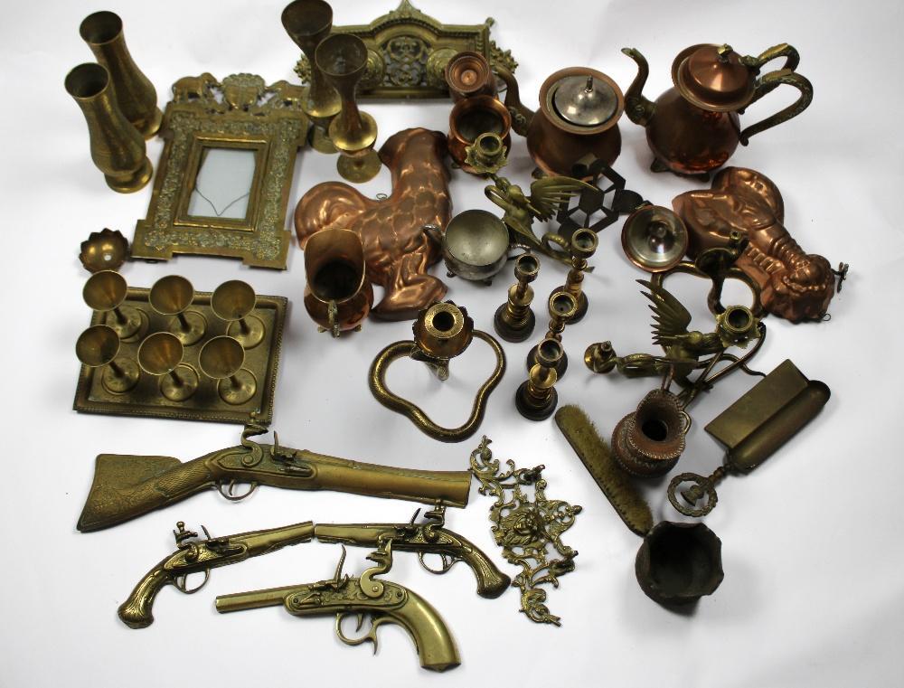 Three boxes of mixed brass and metal wear - A large quantity of mixed ...