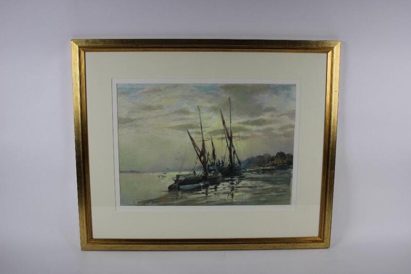 Christopher Jarvis - Pinmill or Pin Mill Evening, Suffolk, Oil ...