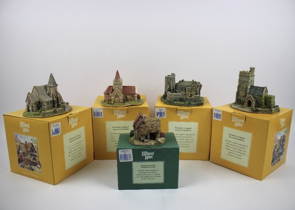 LILLIPUT LANE MODELS - Five boxed assorted Lilliput Lane models ...