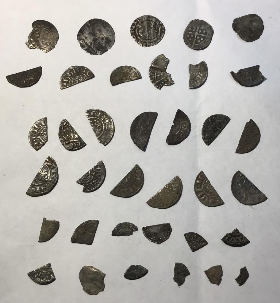 Collection of Hammered Silver Coins, Cut Halves and Farthings of Short ...