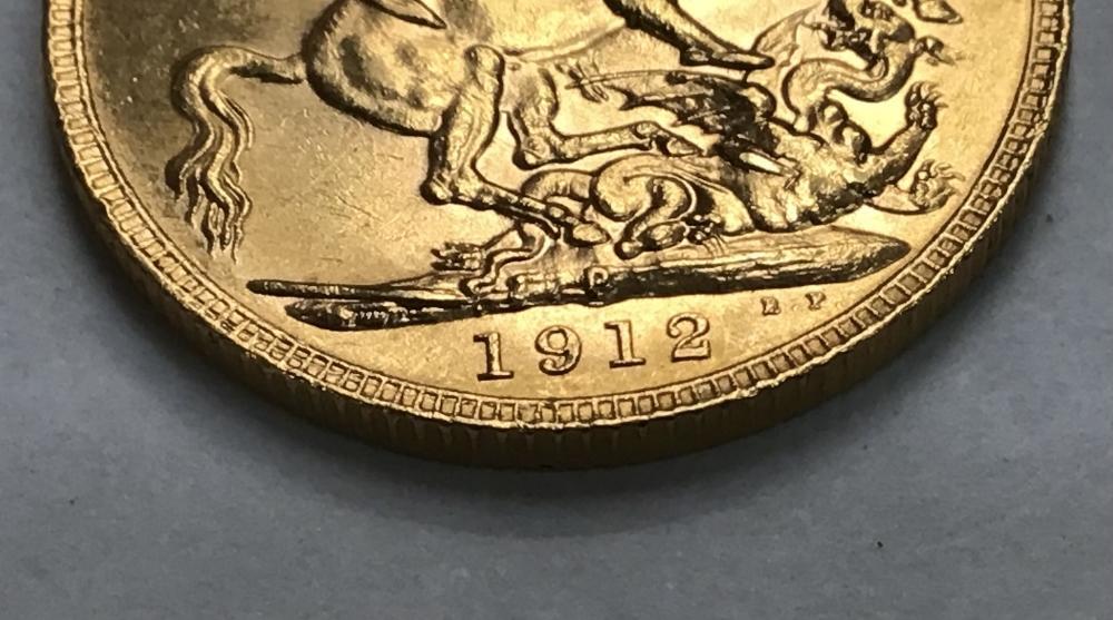 George V 1912P Sovereign. Australia Perth Mint.