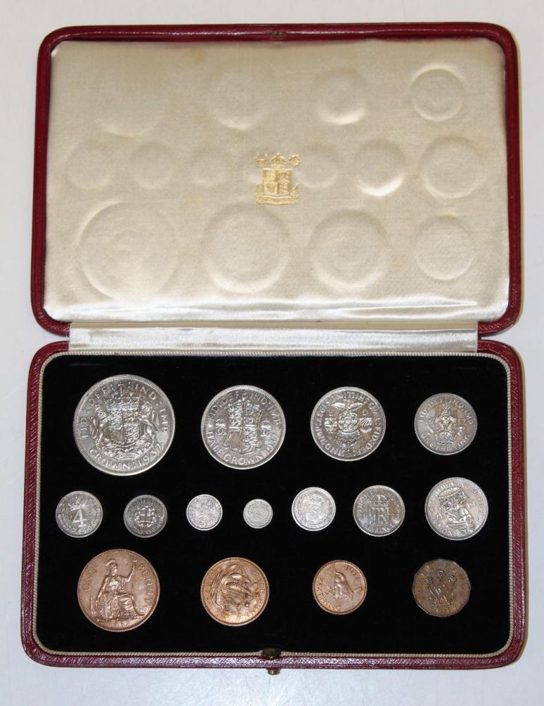 A cased set of George VI Royal Mint 1937 specimen coins