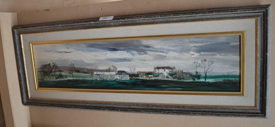 Michael Barnfather, British, born 1934, oil on board of a rural farm ...
