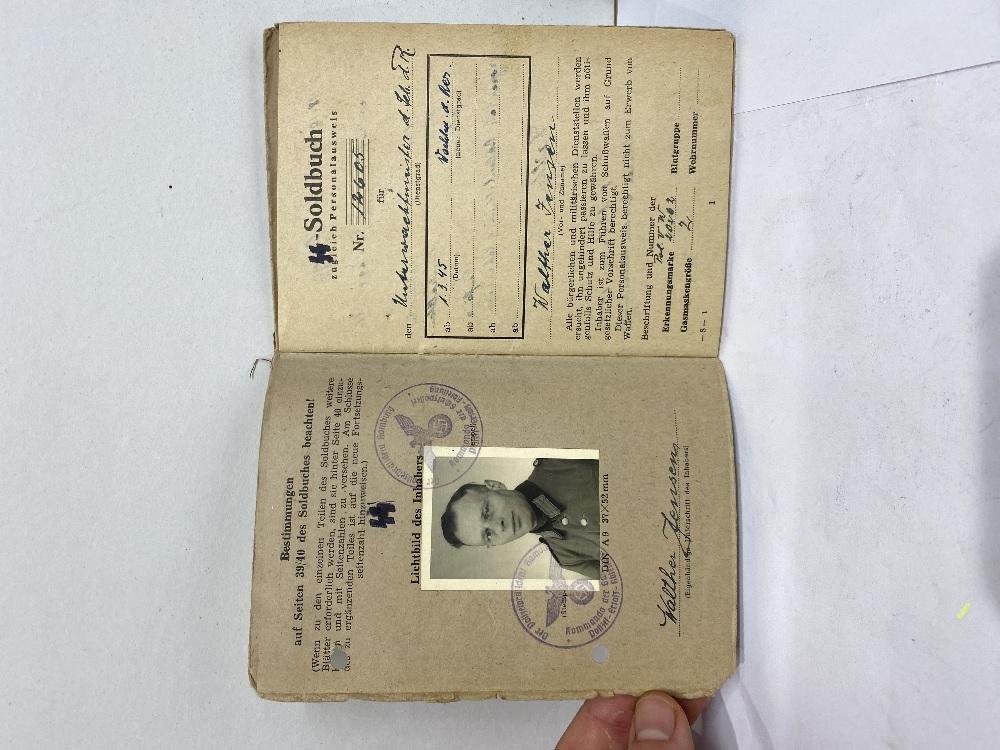 Two German WW2 Third Reich SS officers soldbuch Issued 1944 and 1945 ...