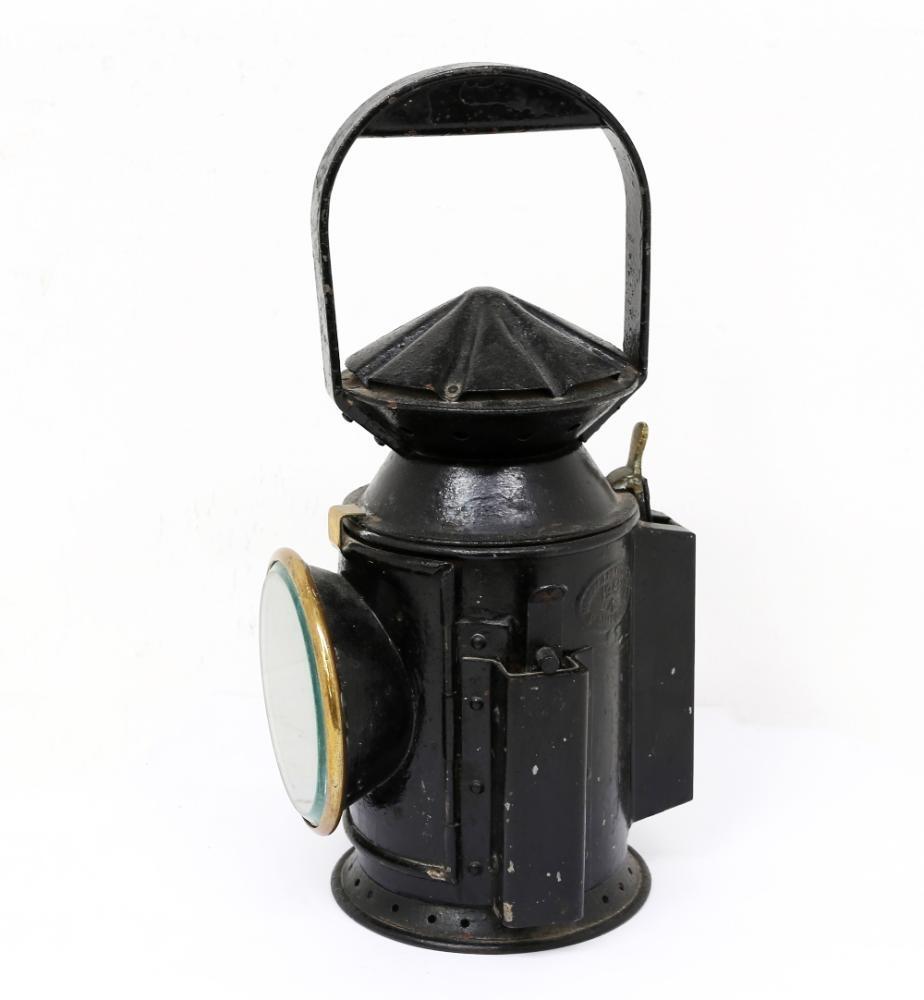 WWII interest, air raid warden's hand lantern, dated 1945, with ...