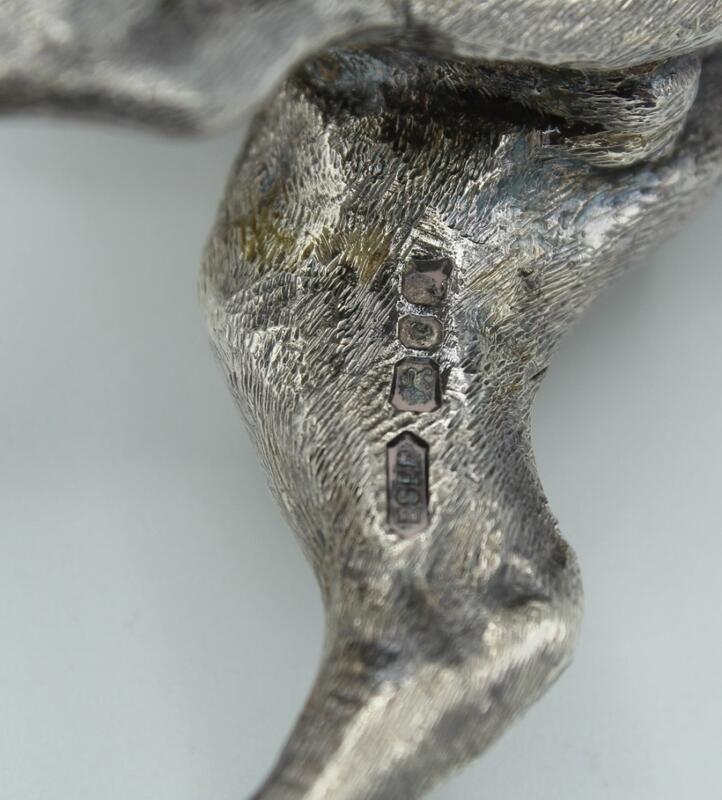A good Elizabeth II cast silver figure of a standing hound, London 1975 ...