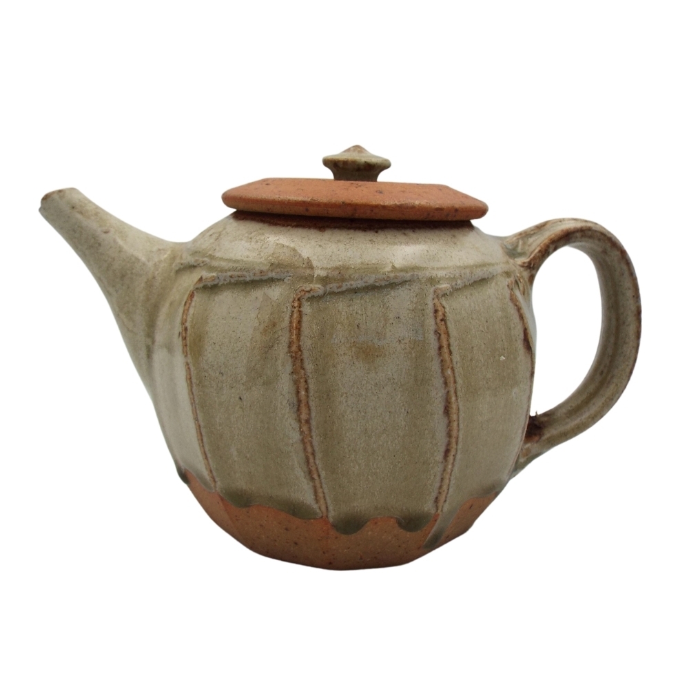 Richard Batterham (1936 - 2021) stoneware cut sided form teapot and ...