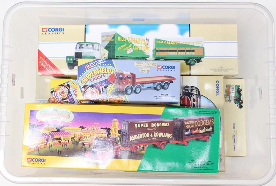 Corgi: A collection of assorted boxed Corgi buses and coaches, together ...