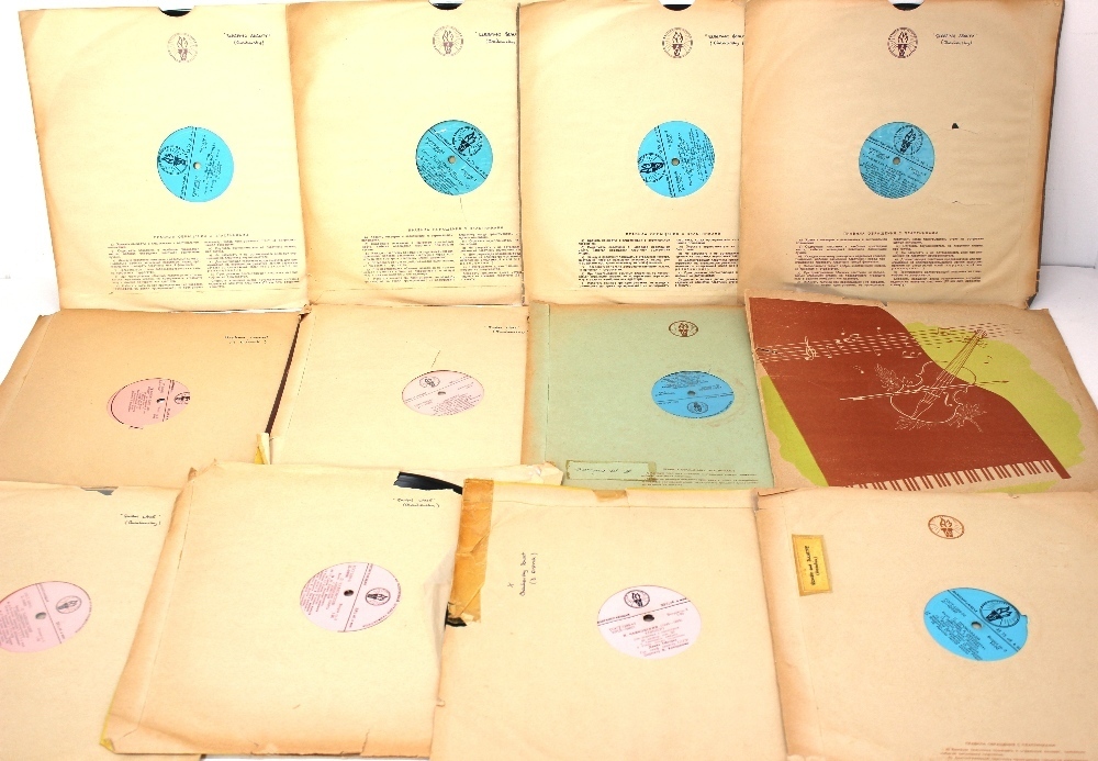 A collection of vintage 78 Russian vinyl, including works by Brahms ...