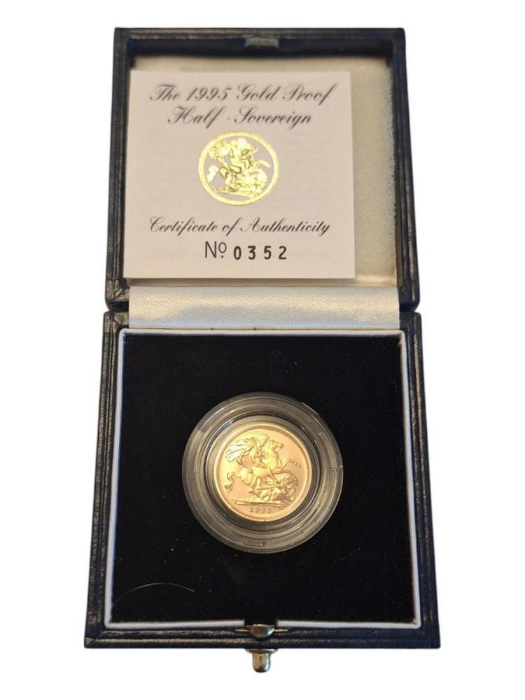 An Elizabeth II 1995 boxed proof half sovereign