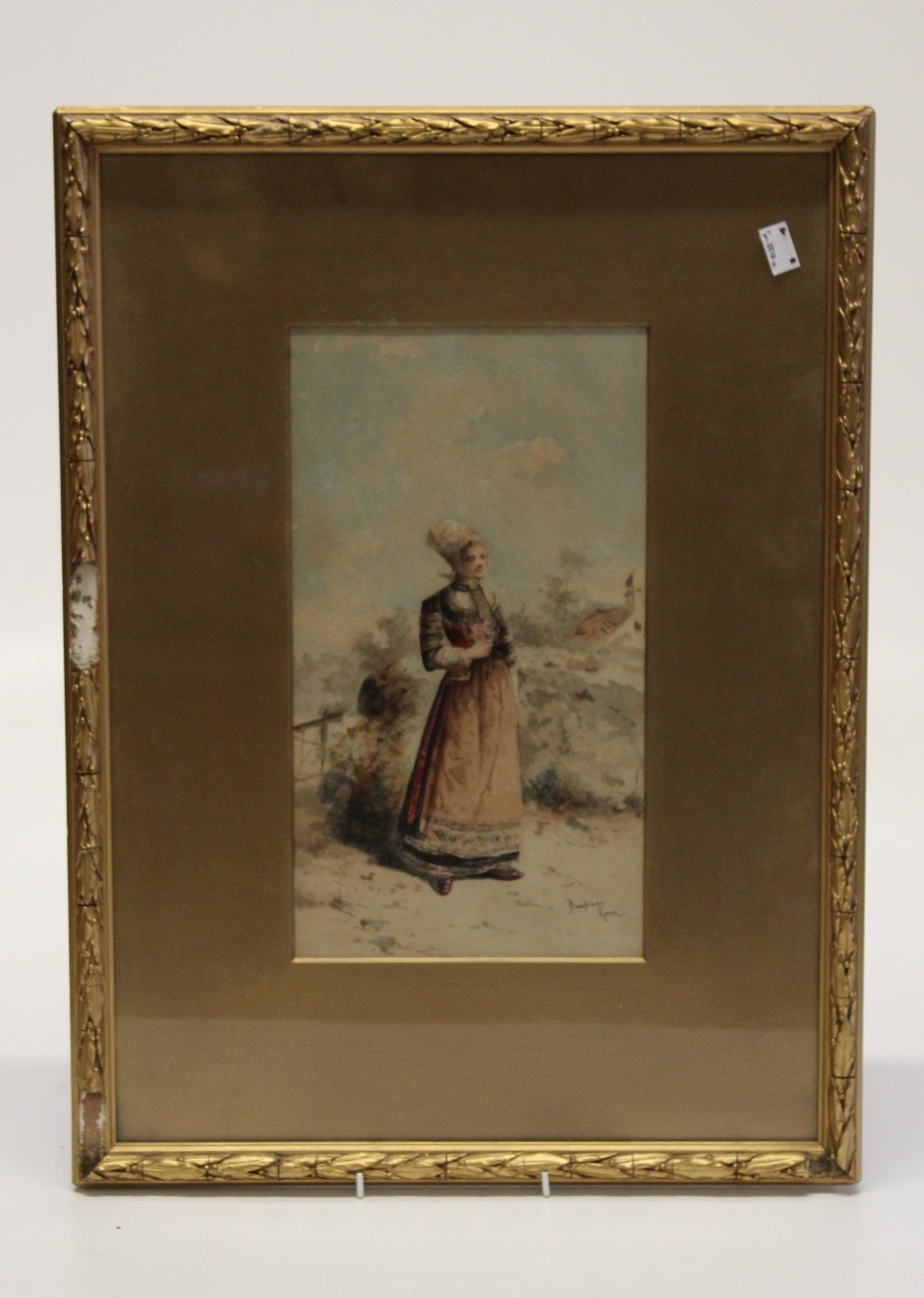 Augusto Bompiani ( Italian 1852-1930) A young woman in National Costume ...