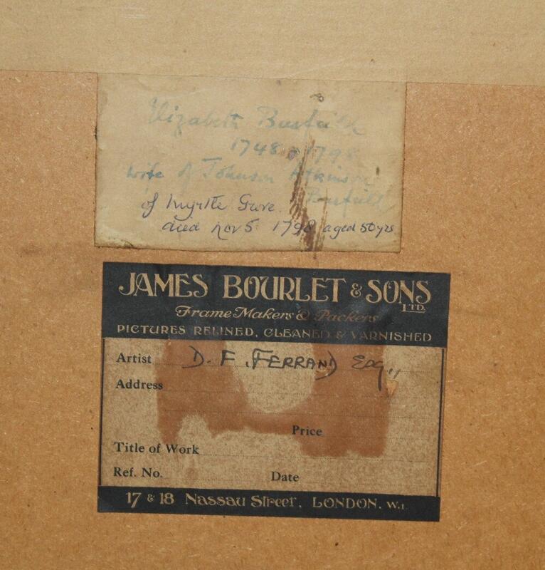 19th Century English School. Half-length portrait of Elizabeth Busfield ...