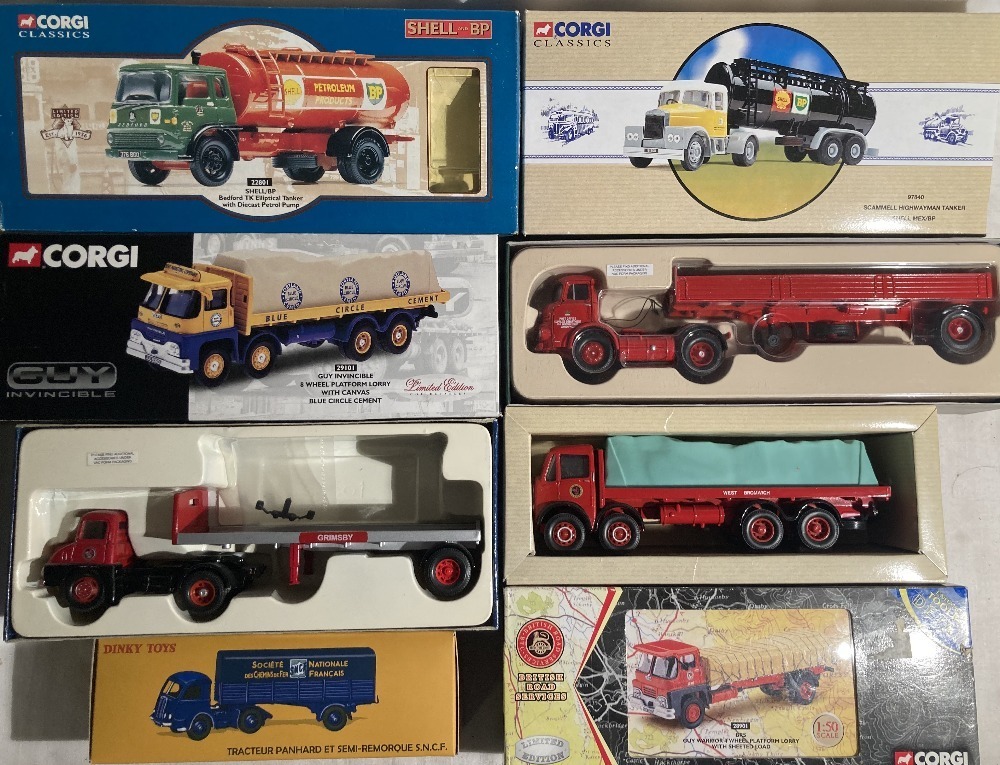Corgi: A collection of seven boxed diecast commercial vehicles, one ...