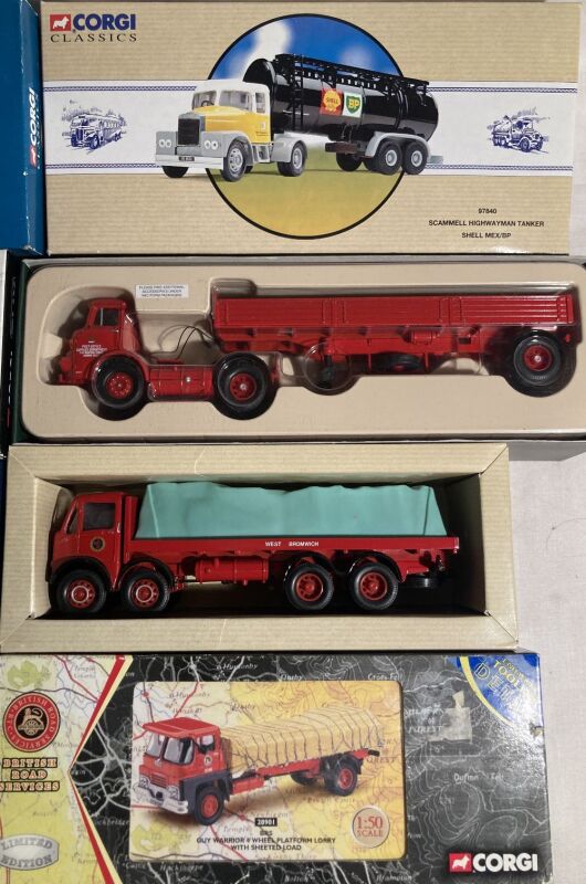 Corgi: A collection of seven boxed diecast commercial vehicles, one ...