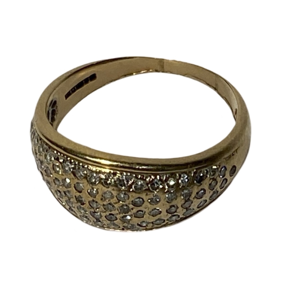 Three 9ct rings to include. A 9ct and diamond chip ring Size S A 9ct ...