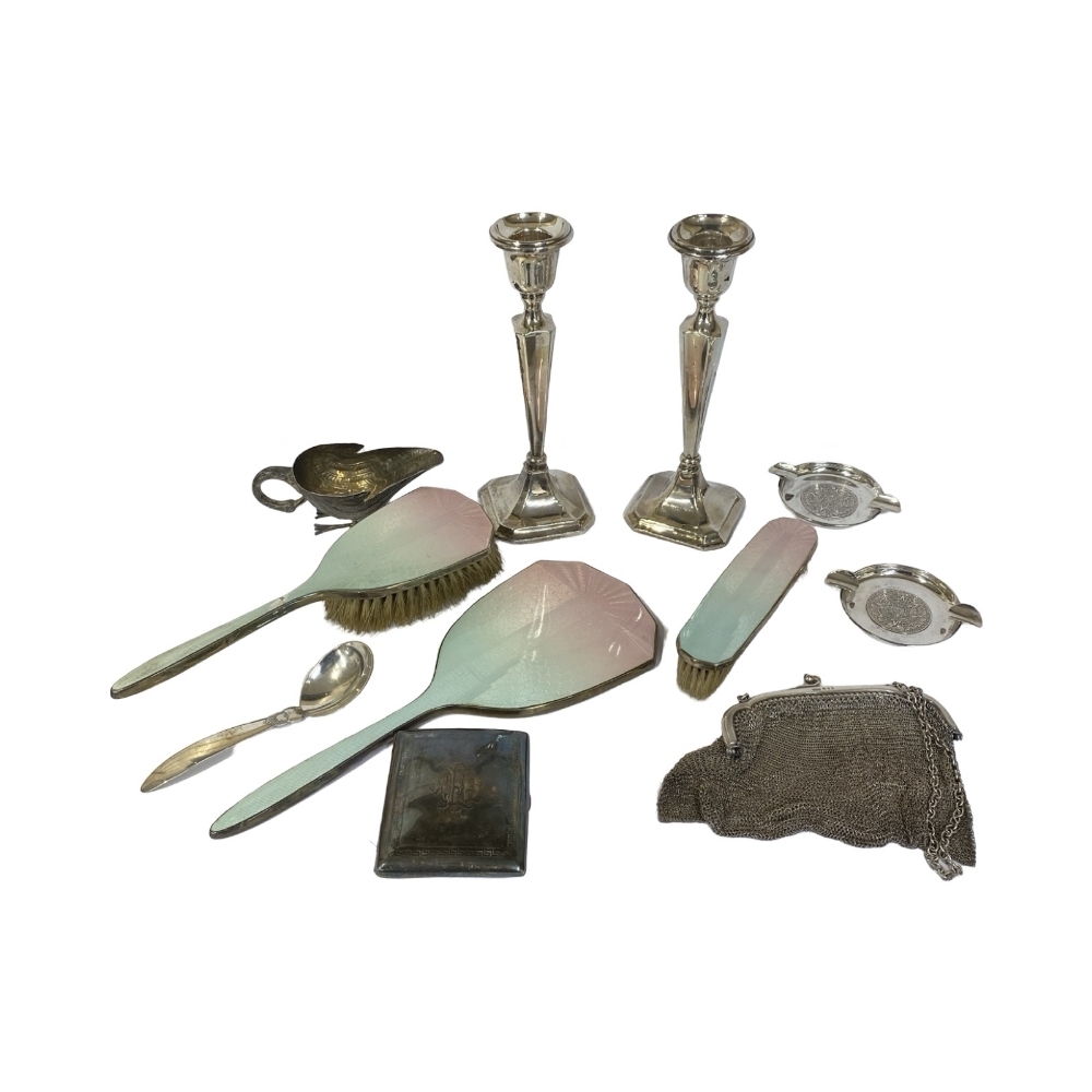 Mixed silver lot. Gross weighable weight 444g. To include cigarette ...