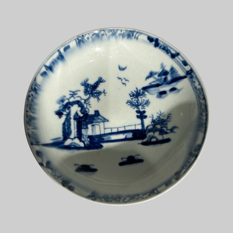 Lowestoft trio. c.1770-80 Chinese landscape patterm. Condition: Some ...