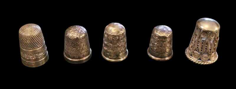 A collection of five silver thimbles. To Include two by Charles Horner circa 1900 - 1911 Two by ...