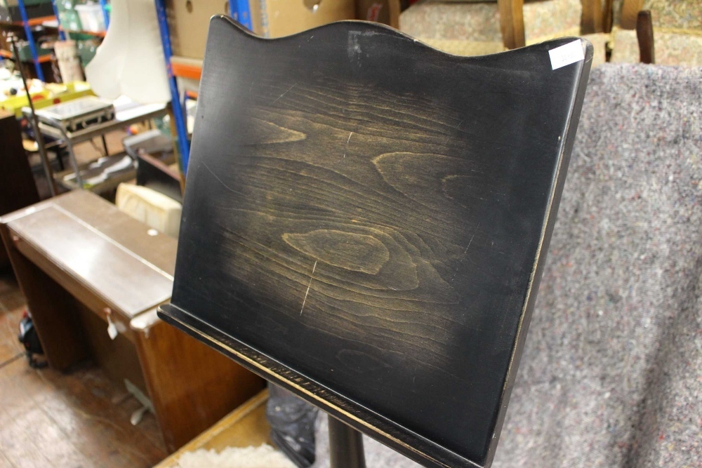 1x ebonised effect lecturn. turned column with 4 splayed feet. Height ...