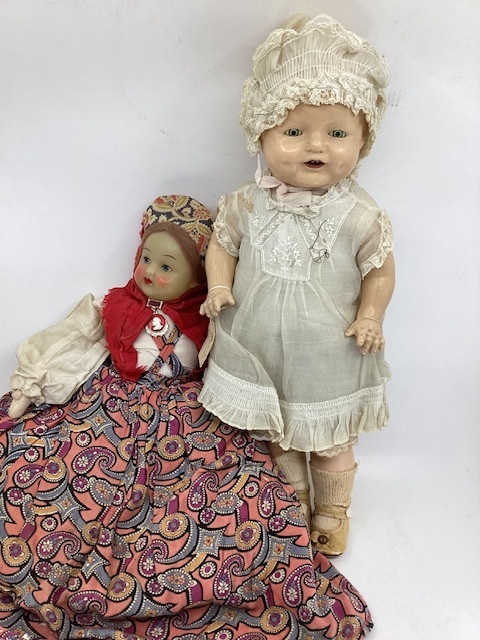 Antique doll Horsman composition straight leg Baby dimples Toddler doll ...