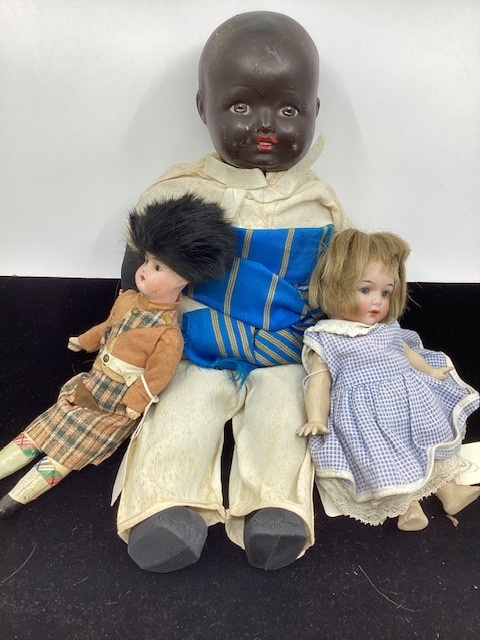 Antique small 8” straight leg slant hip toddler bisque head German doll ...