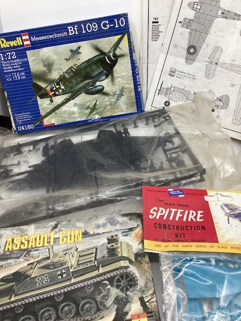 Airfix and other makes of kits of aircraft toys to construct and a box ...