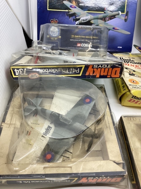 Dinky Vintage aircraft toys boxed to include 718.726 and 734-Boxes are ...