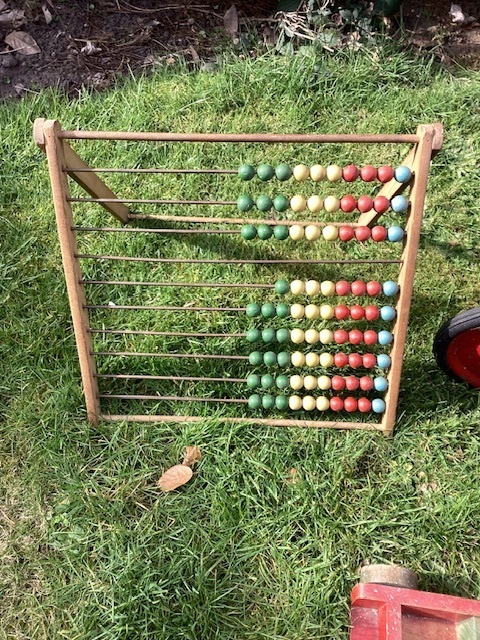 Vintage 1950s Triang Lines Bros toys ; to include a wooden Barrow , a ...