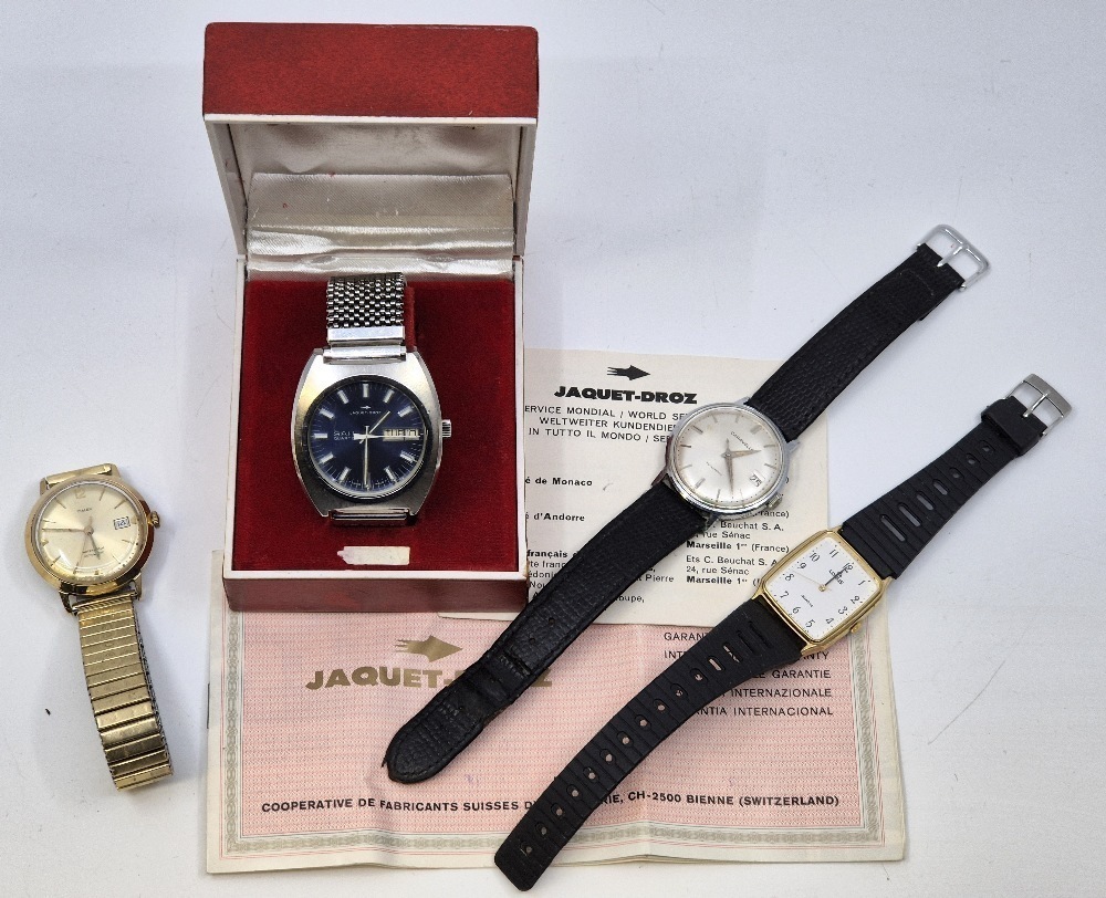 A Jaquet-Droz SAH stainless steel gentleman's quartz wrist watch, c ...