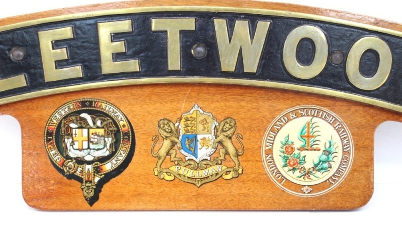 Railwayana: A REPRODUCTION 'Fleetwood' locomotive railway name plate ...