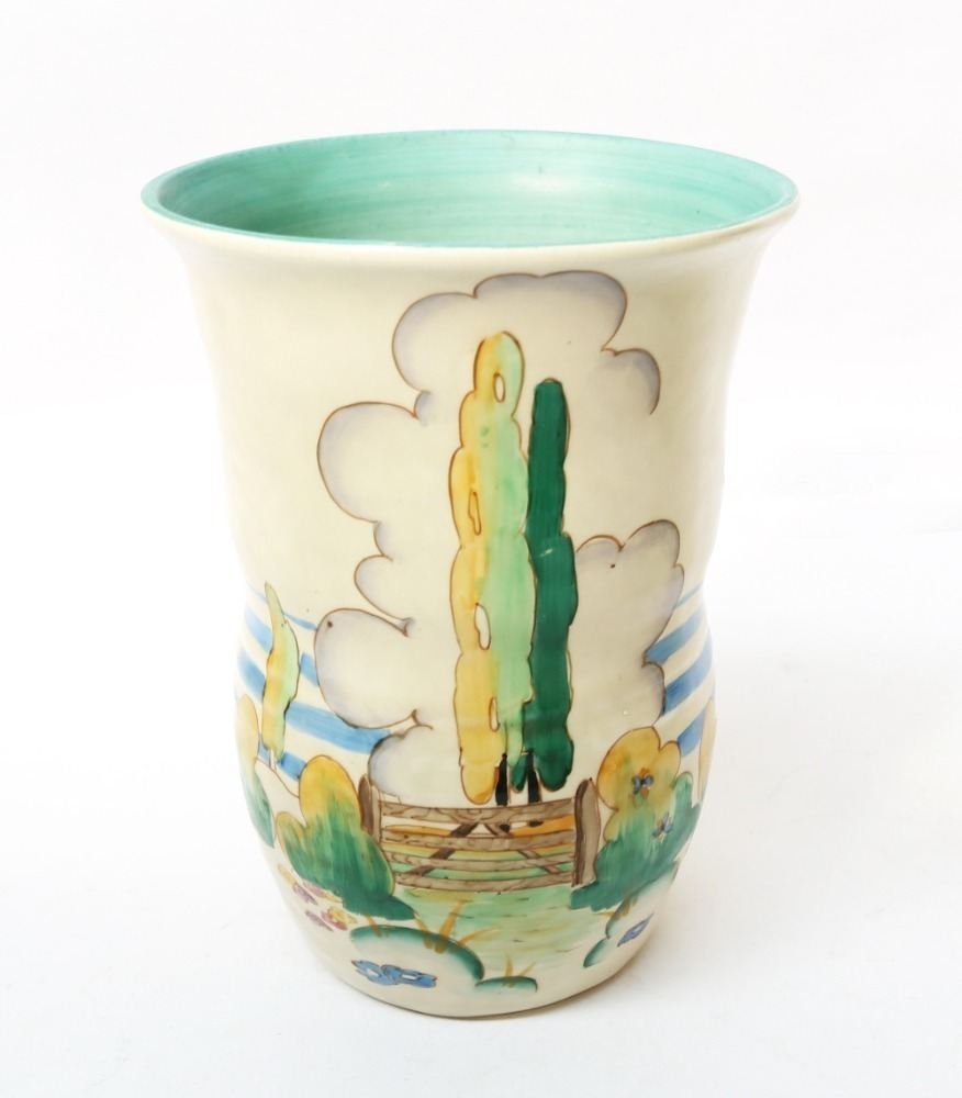 2 pieces of Clarice Cliff in the Stile & Trees design , to include a ...