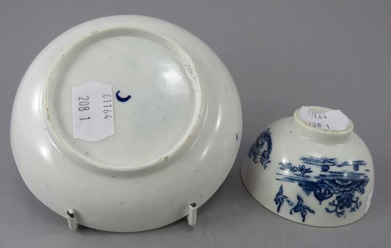 A late eighteenth century blue and white transfer-printed porcelain ...