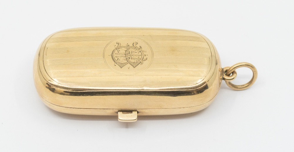 An early 20th century 9ct gold engine turned double sovereign case ...