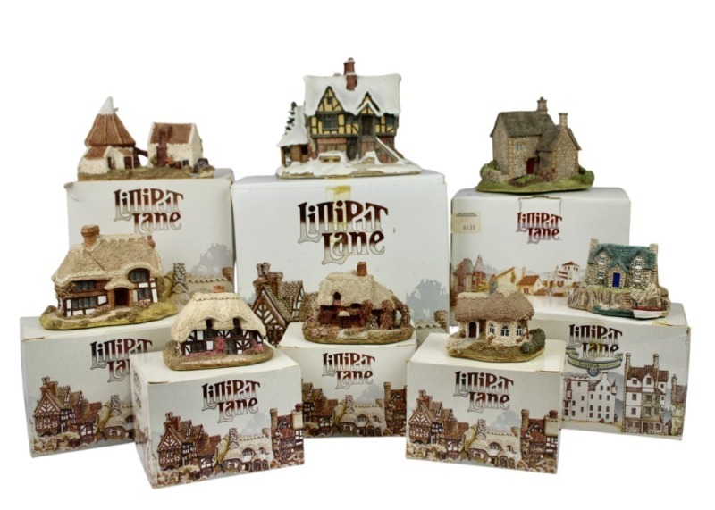 Eight Lilliput Lane models - David Tate MBE.