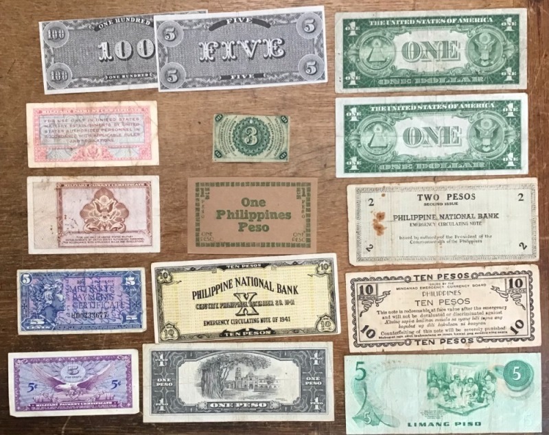 American, US Military and Philippines Banknotes including Fractional ...