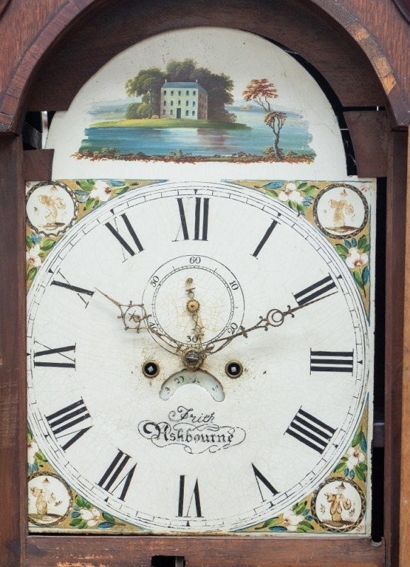 A George III 8 day longcase clock by Frith of Ashbourne, with arched ...