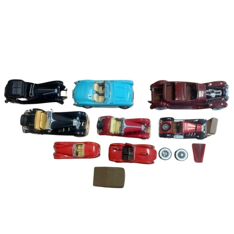 Seven Burago and Franklin mint model cars, a 1935 Mercedes Benz diecast ...