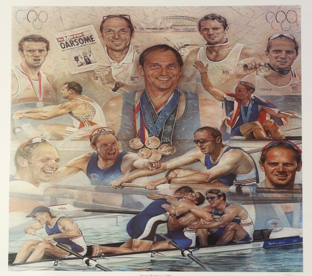 Unique Olympian: A framed and glazed, Stephen Doig (b.1964; British ...