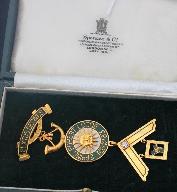 Masonic Interest: A 9ct. yellow gold, enamel and diamond Masonic ...