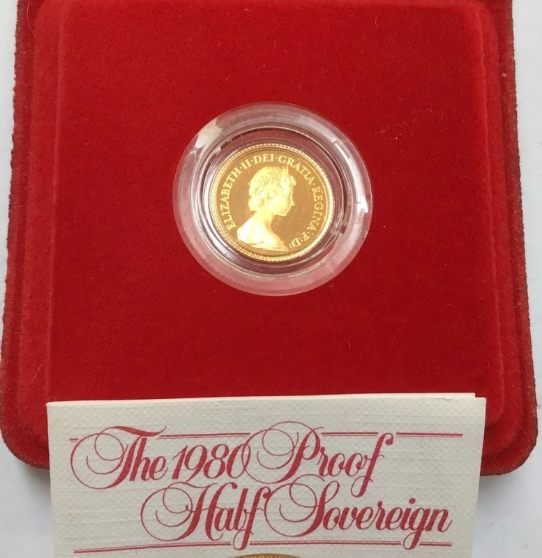 Royal Mint 1980 Gold Proof Half Sovereign in Original Case with ...