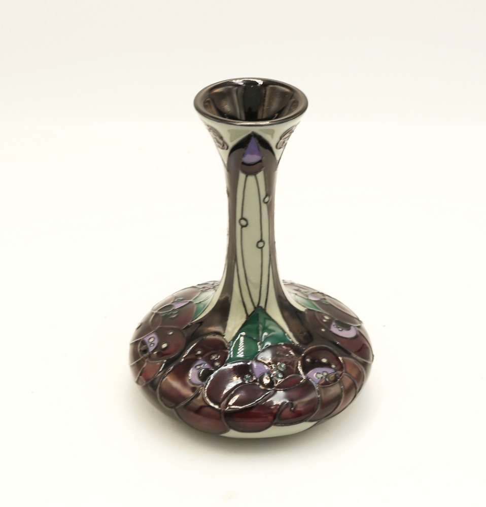 A Moorcroft pottery vase in Rennie Rose pattern by Rachel Bishop, dated ...
