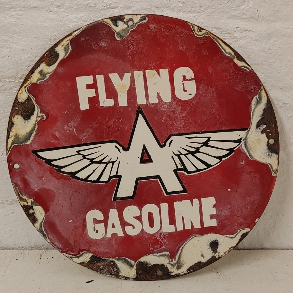 A Flying Gasoline enamel sign