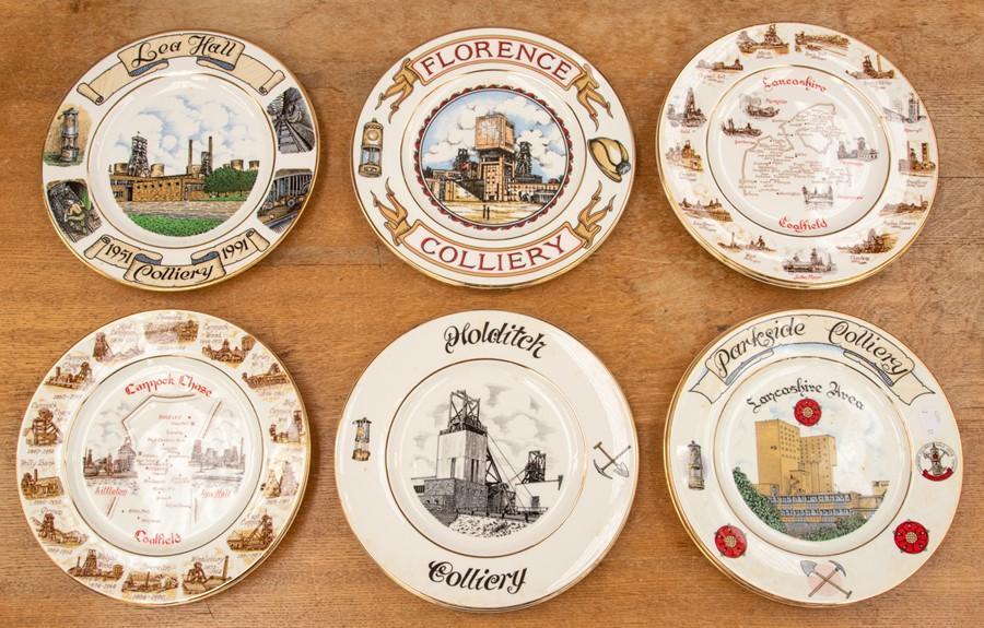 A collection of thirteen mining interest collectors plates, all stamped ...