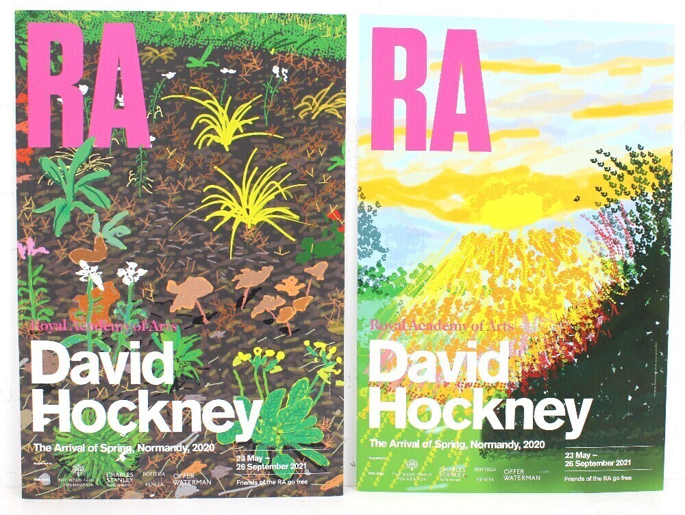 David Hockney: a set of four Royal Academy of Arts, The Arrival of ...