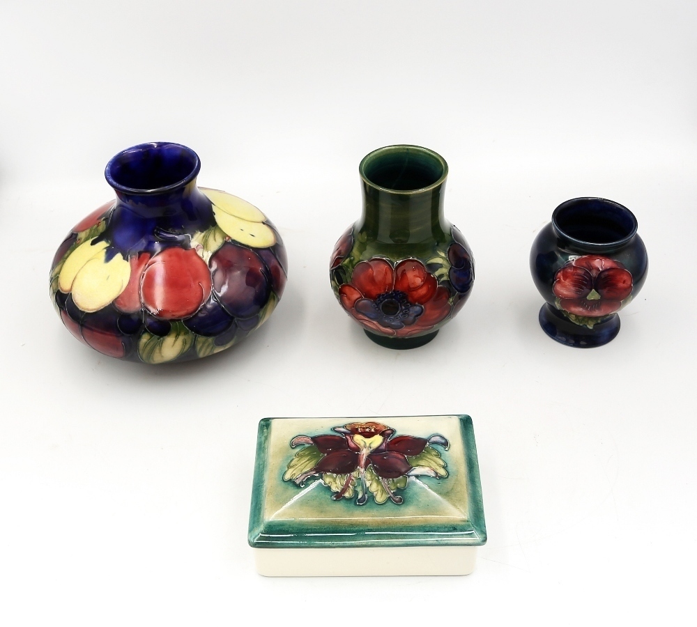 A Moorcroft 1920s 'Wysteria' vase, William Moorcroft (colour run over ...