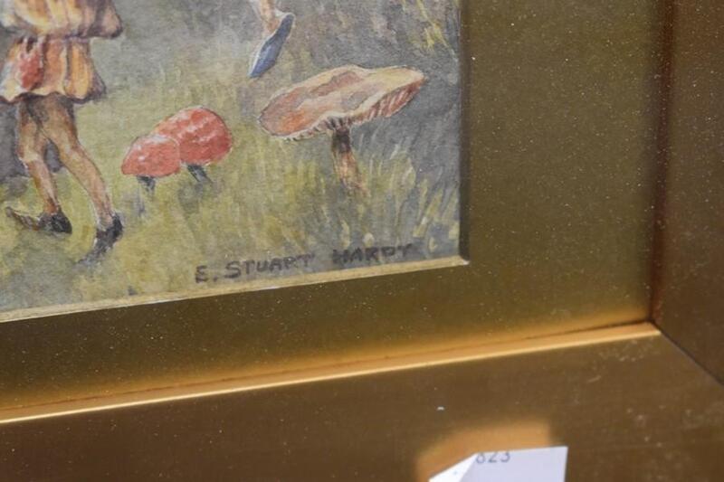 Evelyn Stuart Hardy, 1865-1935, watercolour of gnomes, 27 x 20 cms and ...
