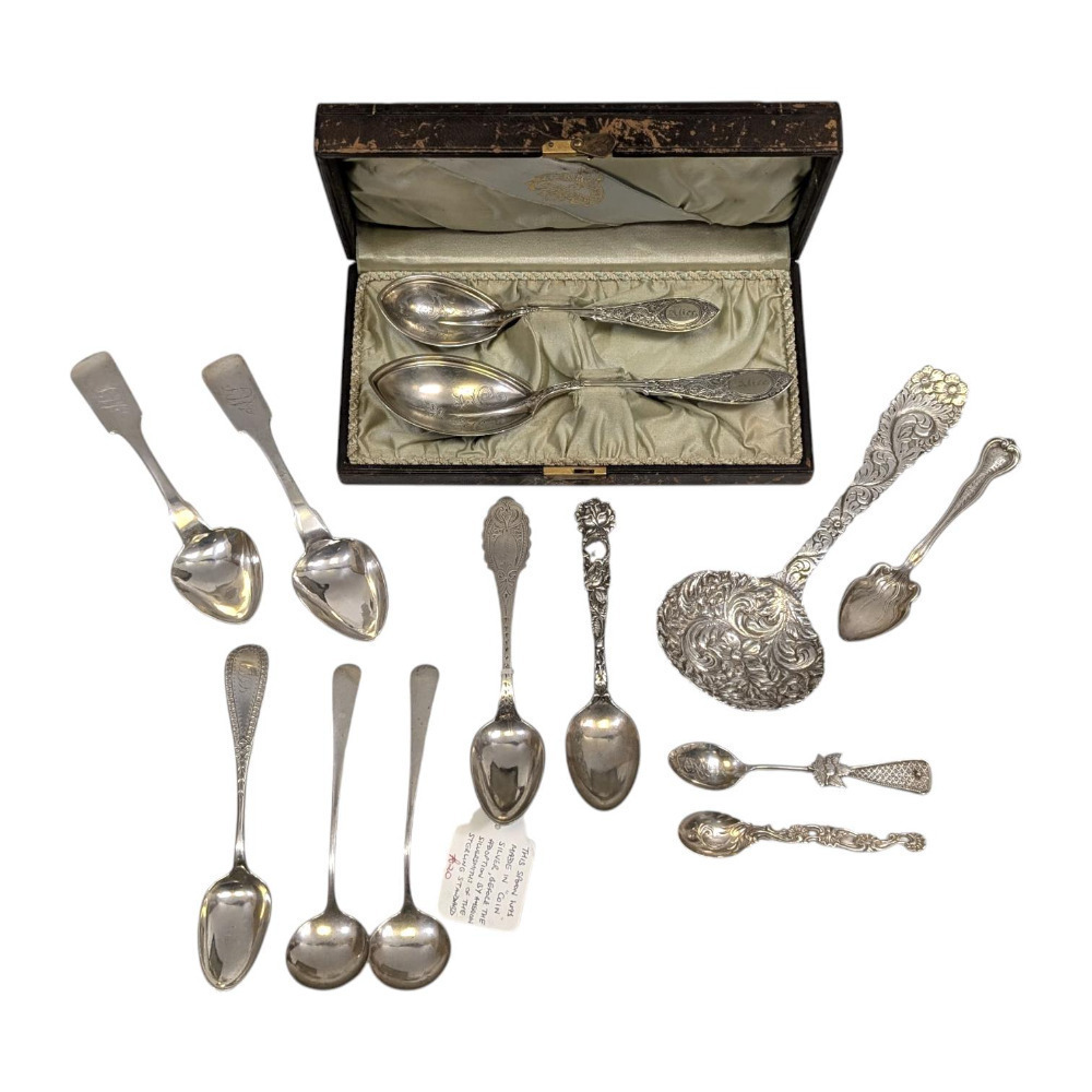 A collection of American silver, comprising an elaborately cast 19th ...