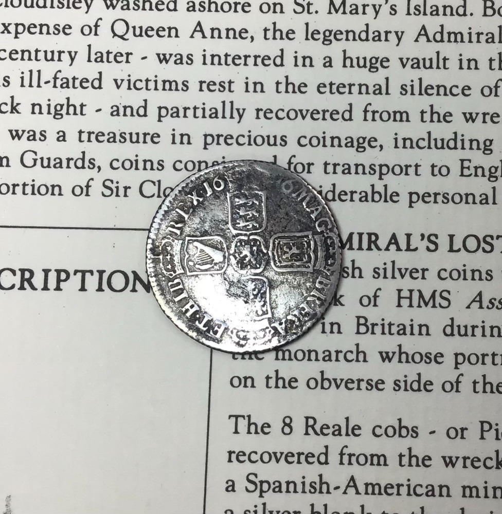 ‘Association’ Ship Wreck Coin of a William III 1696 Shilling, with ...