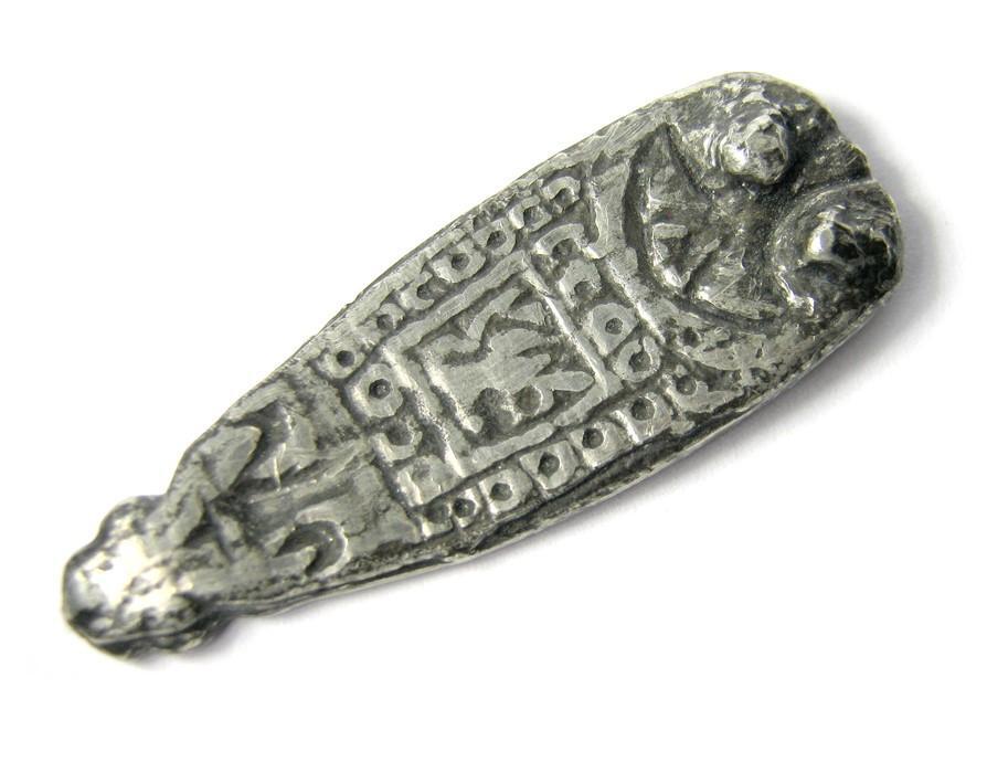 Anglo-Saxon Silver Strap-End Silver, 7.43 grams, 40.72 mm. An antique ...